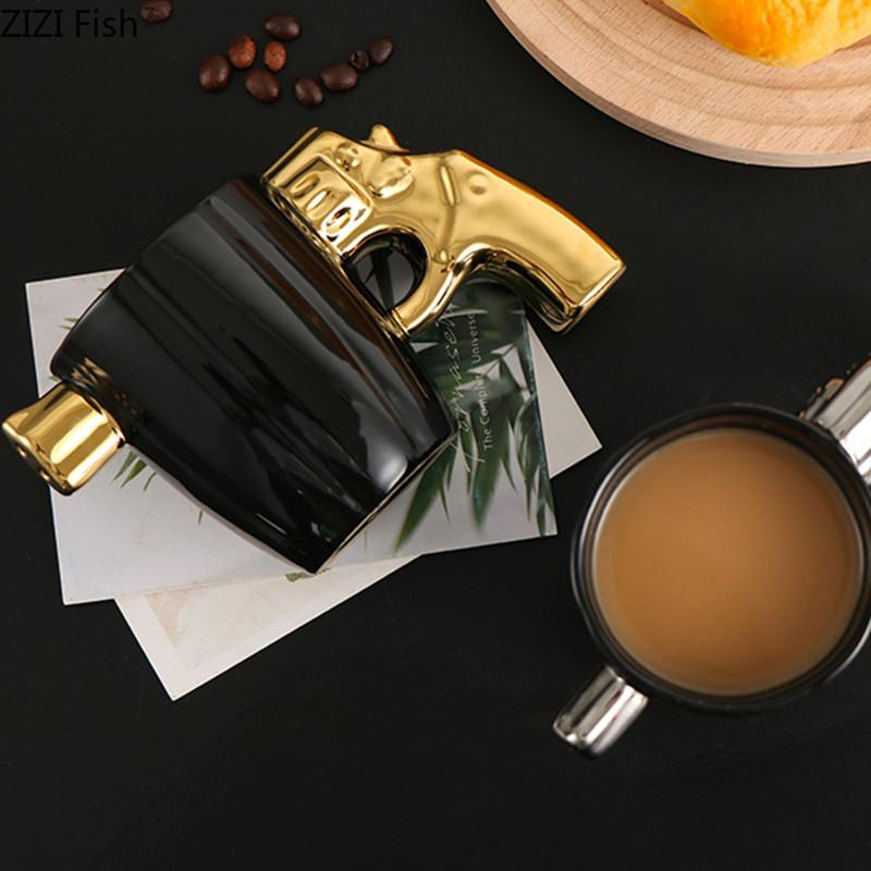 Creative Revolver Shape Water Cup Ceramic Cup Afternoon Tea Coffee ...