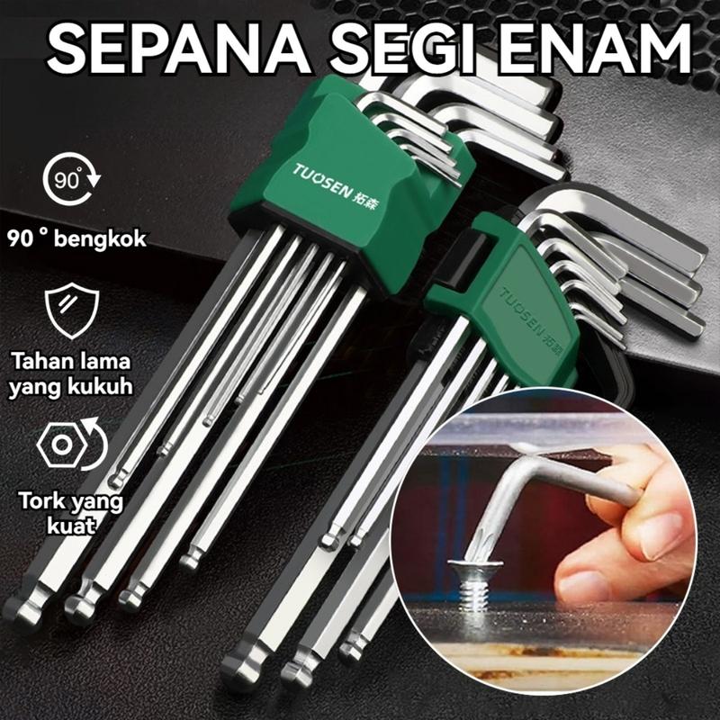Alenkey Spanner Hex 9 biji 1.5 hingga 10mm Hardware Tools Durable ...