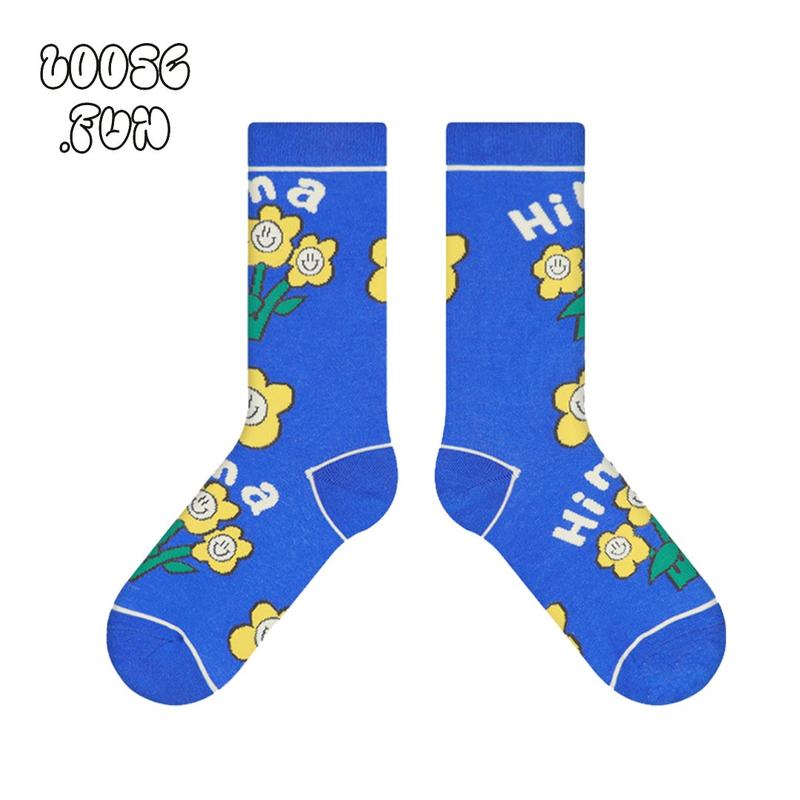Tất Cổ Cao Smiley Flower Xanh | Loose.fun | 106 - TikTok Shop Vietnam