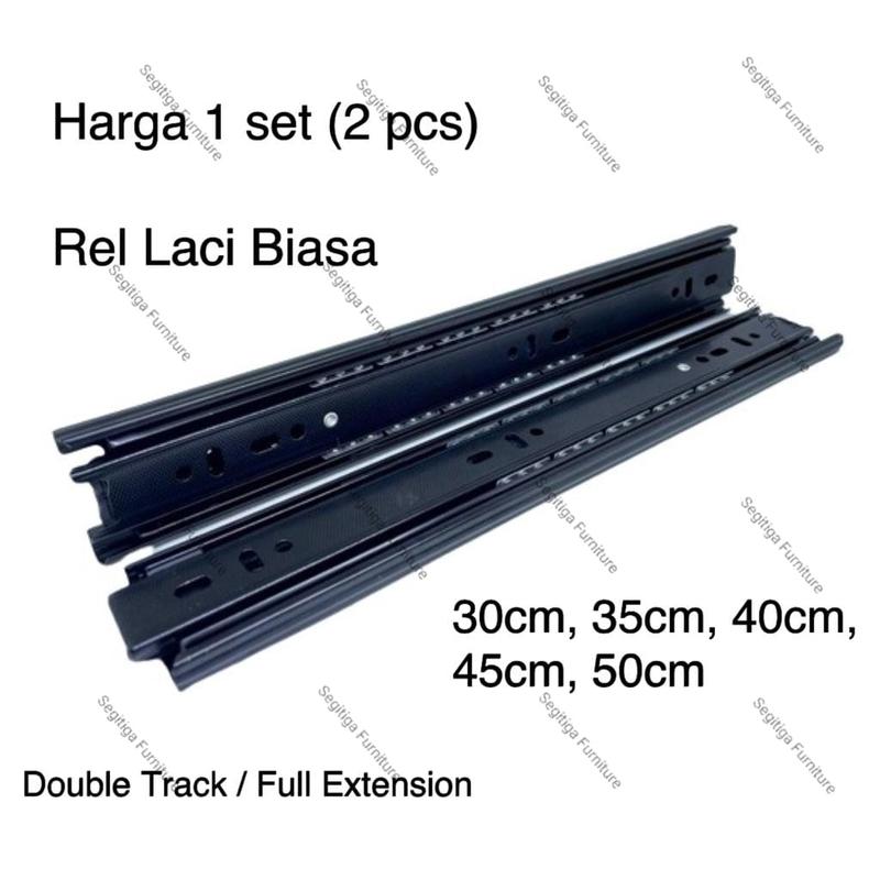 1 SET Rel Laci Double Track Biasa / Full Extension 30 35 40 45 - Shop | Tokopedia