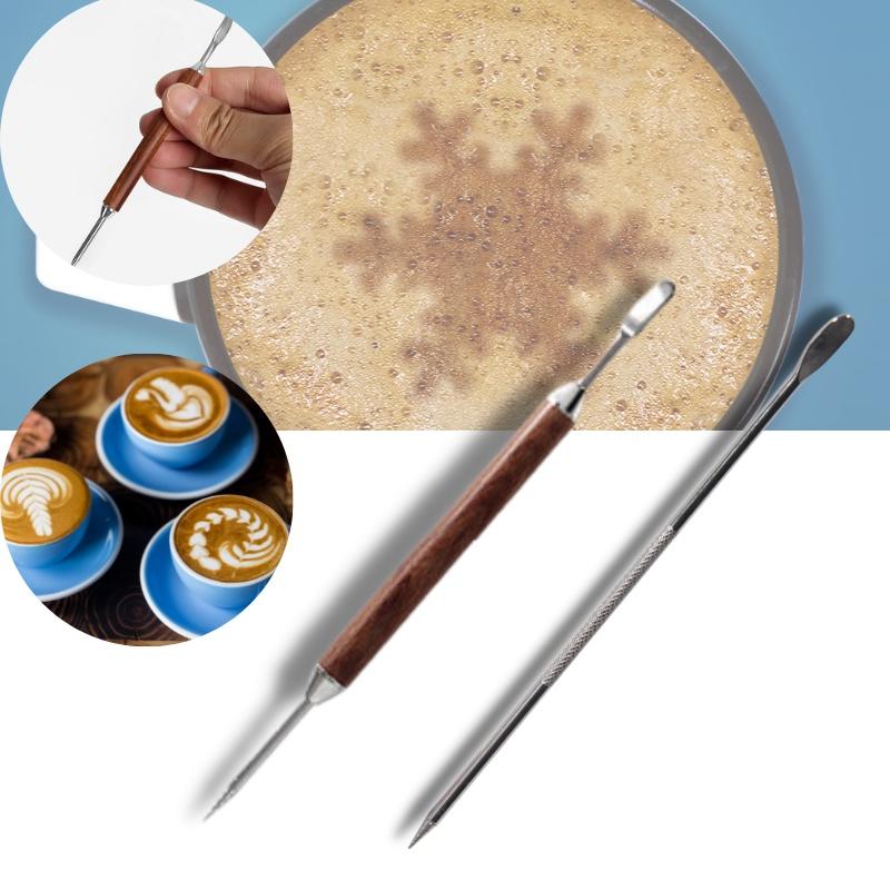 Latte Art Etching Pen Barista Pen Latte Art Needle Rosewood Handle ...