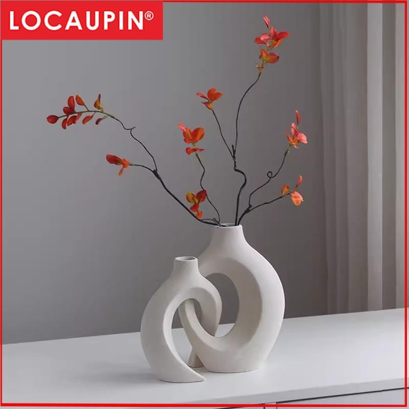 Locaupin White Hollow Ceramic Vase Set of 2, Round Modern Vase - TikTok ...