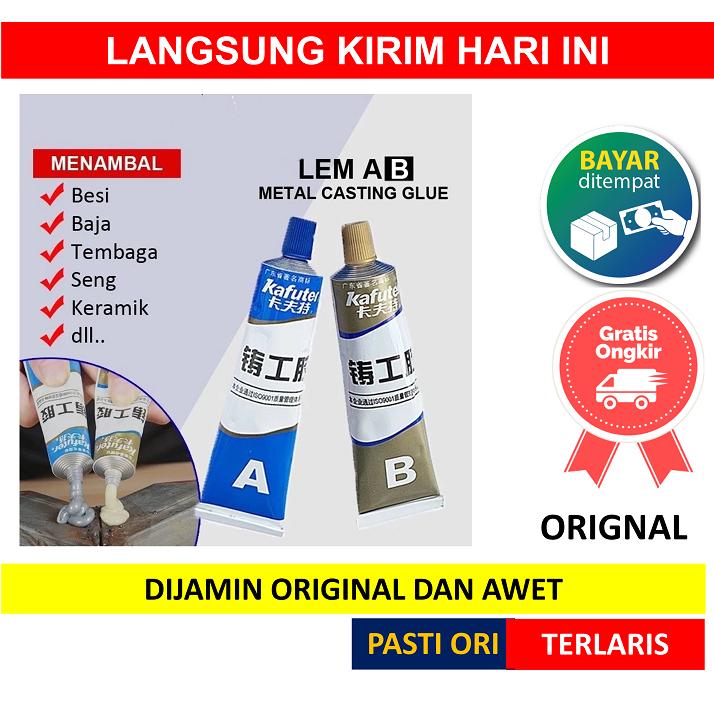LEM AB EPOXY 20 gram Lem Campur Penambal Besi Steel Radiator Anti Bocor ...