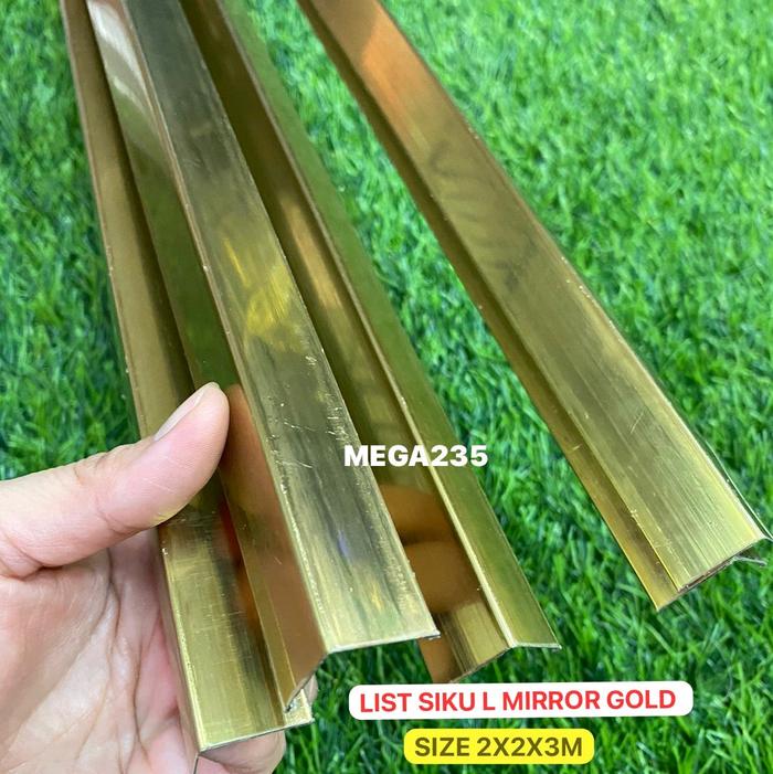 Promo LIST SIKU L MIRROR GOLD SIKU SUDUT ALUMUNIUM METAL - Kota Bekasi ...
