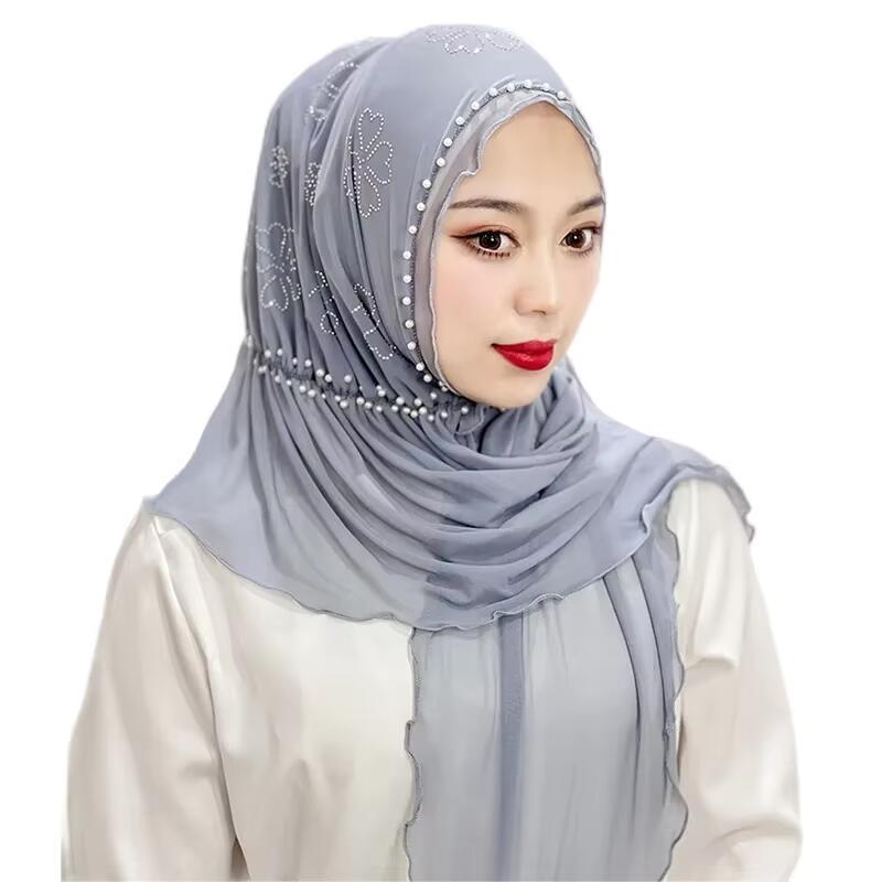 Hijab Muslimah, Jaringan Elastik Manik, Rekaan Elegan, Untuk - TikTok ...