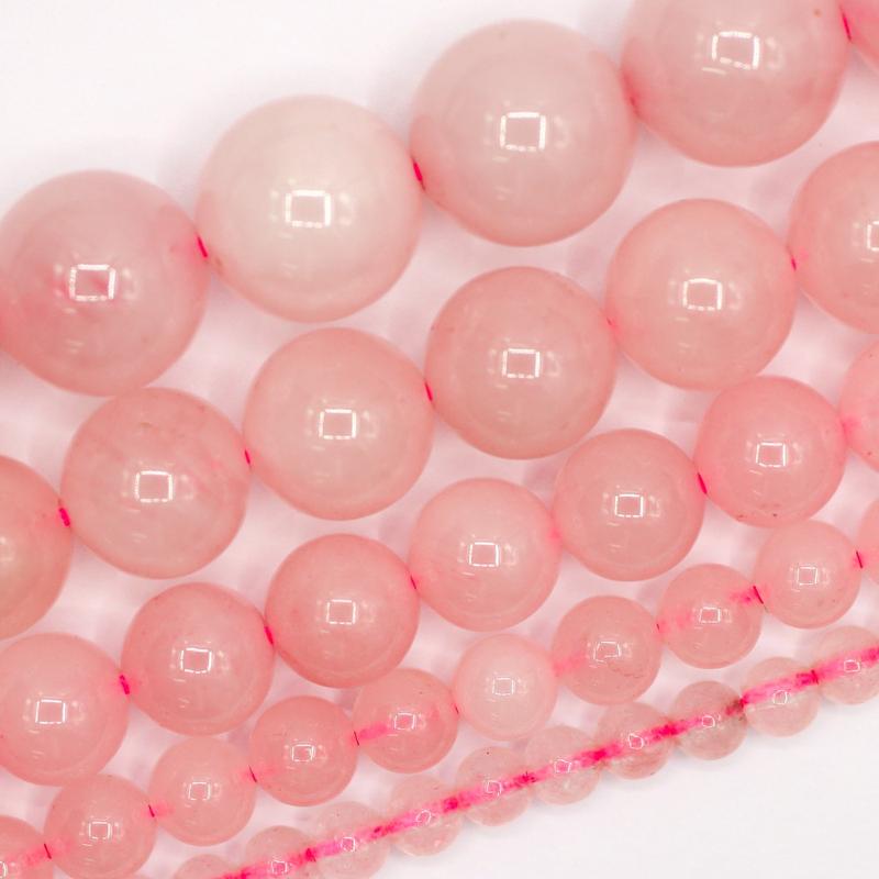Natural Rose Quartz Gemstone Beads Loose Crystal Stone Bead 4mm-12mm ...