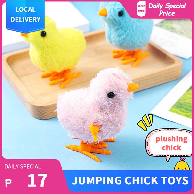 【Toys】Cute Wind-Up Jumping Chicks No Battery Needed Plush Hopping ...