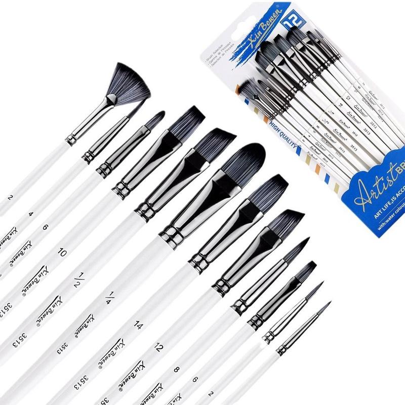 Set Pen Berus Cat, Putih, Bekalan Seni Baharu, Berus Cat Seni DIY ...