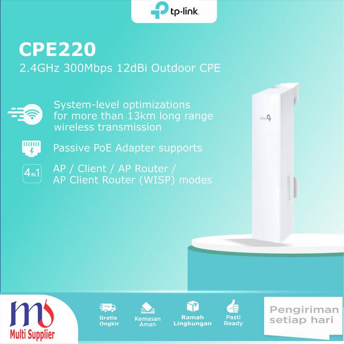 Jual Access Point Outdoor TP-LINK 2.4GHz 300Mbps CPE220 / CPE 220 / CPE ...