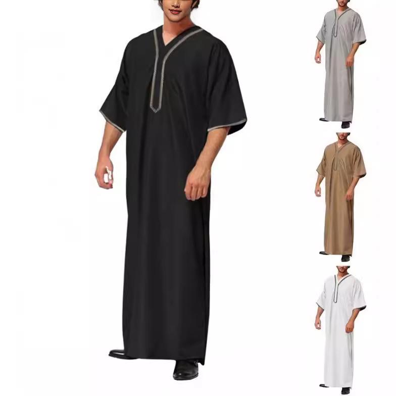 2024 New Arabic Thobe for Men - Muslim Long Sleeve Loose Shirt - TikTok ...