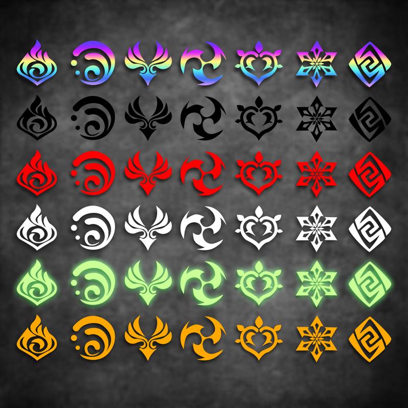 Genshin Impact Element Stickers Car Motorcycle Creative Modification - TikTok Shop Singapore