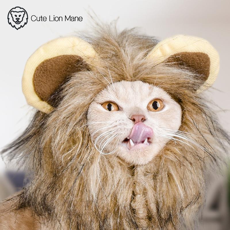 Topi Halloween Haiwan Peliharaan, Topi Rambut Palsu Kucing Mane ...