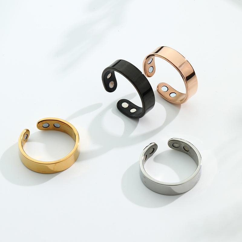 New Stainless Steel Magnet Ring Magnetic Therapy Opening Anti-Snore ...