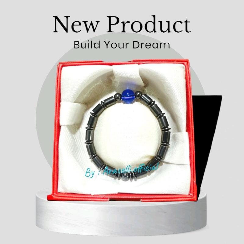 Gelang Magnet Mix Hematite dengan Blue Safir Premium Harian Batu - Shop ...