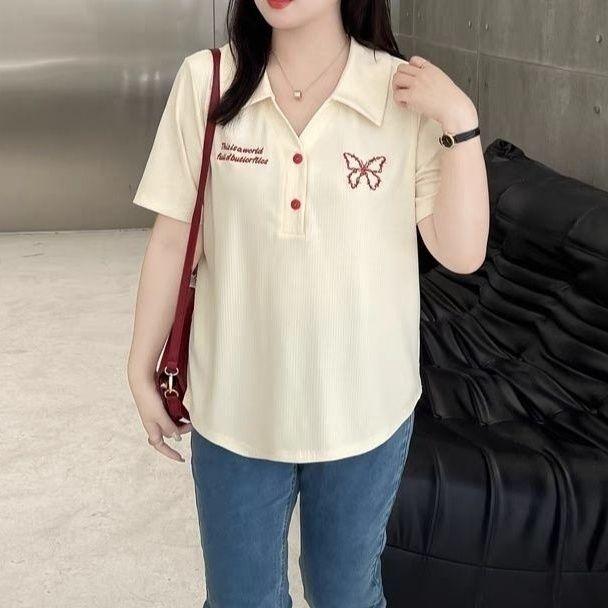150kg plus Size Plump Girls Belly-Covering Coat Summer Casua - TikTok ...