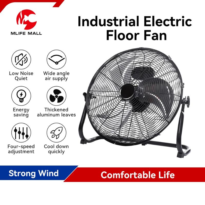 Industrial Ground Fan Electric Floor Fan Aluminum Blades Strong ...
