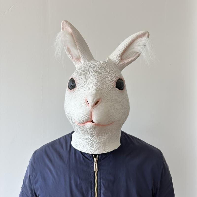 Easter White Rabbit Mask Carnival Cosplay Latex Full Head Animal ...