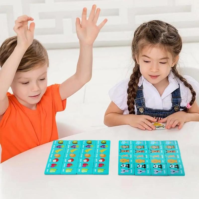 Fun Wooden Memory Solitaire Matching Mahjong Game Early Educational ...