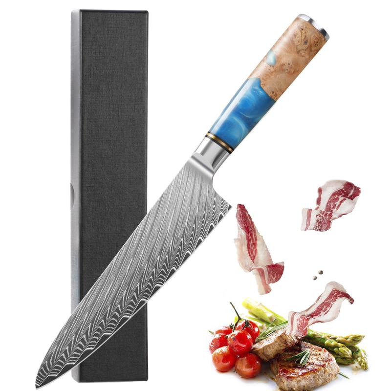 Chef Knife 8 inch, Damascus Chef Knife VG10 Core Steel with 66-Layers ...