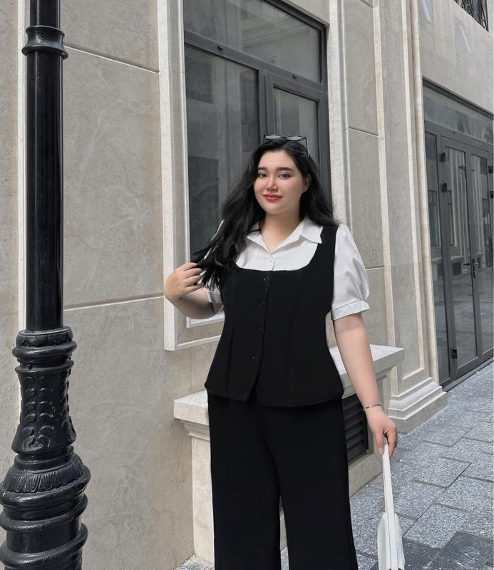 Béo Design bigsize Nữ - Áo sơ mi phối màu nữ bigsize 50kg đế - TikTok ...