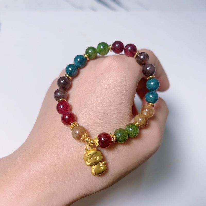 Artificial Tourmaline Snake Year Bracelet for Women, Niche Design ...