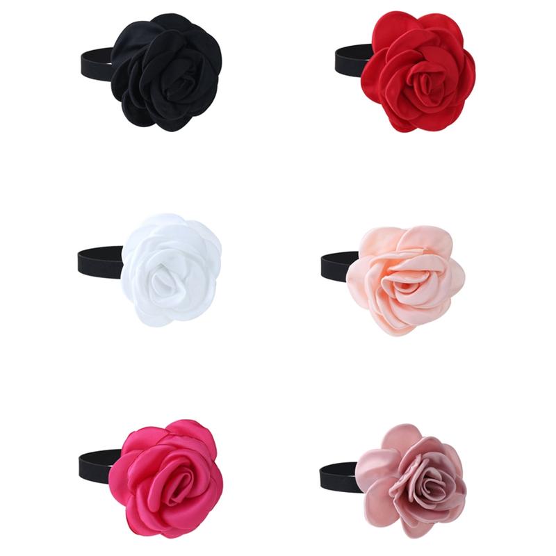 Big Flower Choker Necklace Decorative Choker Neckband for Formal ...
