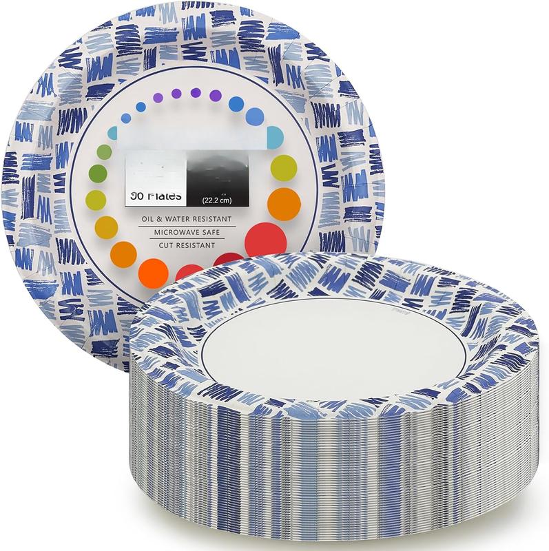 Paper 9 Inch Plates [Pack of 50] Heavy-Duty Disposable Dinne - TikTok Shop