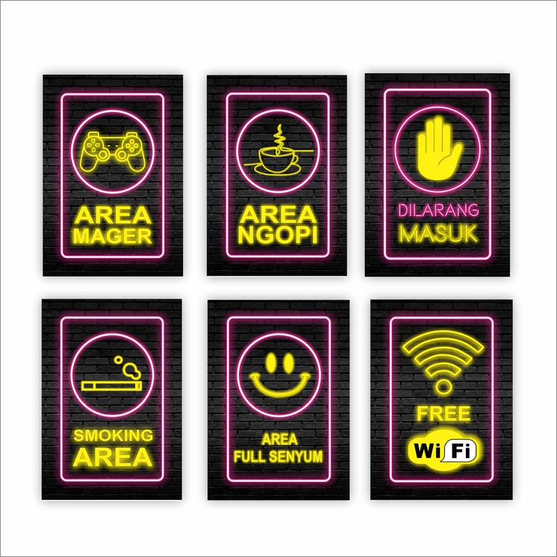 (COD) HARGA PAKET SUDAH DAPAT 4 ITEM HIASAN DINDING TANDA PERINGATAN ...