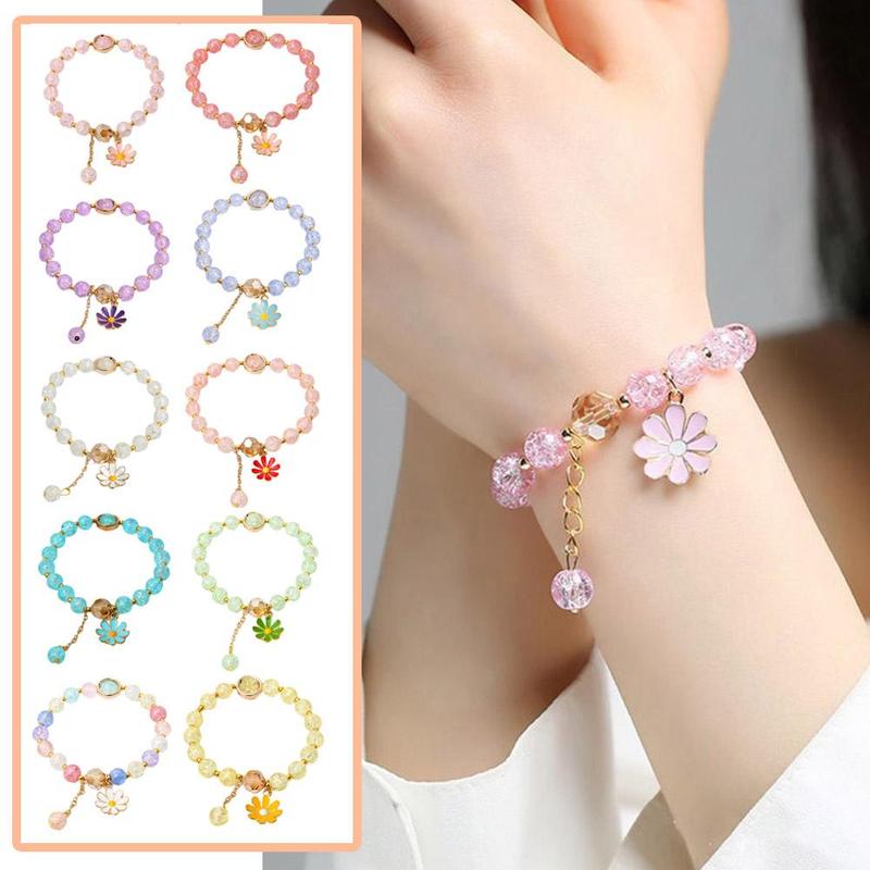 Colorful Korean Girl's Daisy Flower Bracelet Personalized Bracelet ...