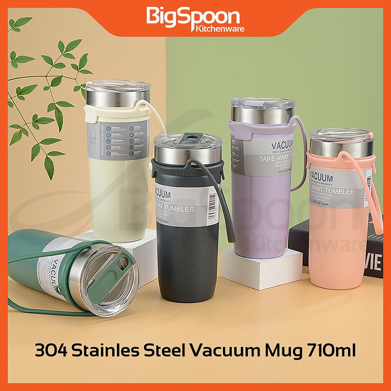 BIGSPOON 710ml SUS304 Stainless Steel Thermos Cup Portable | - TikTok ...