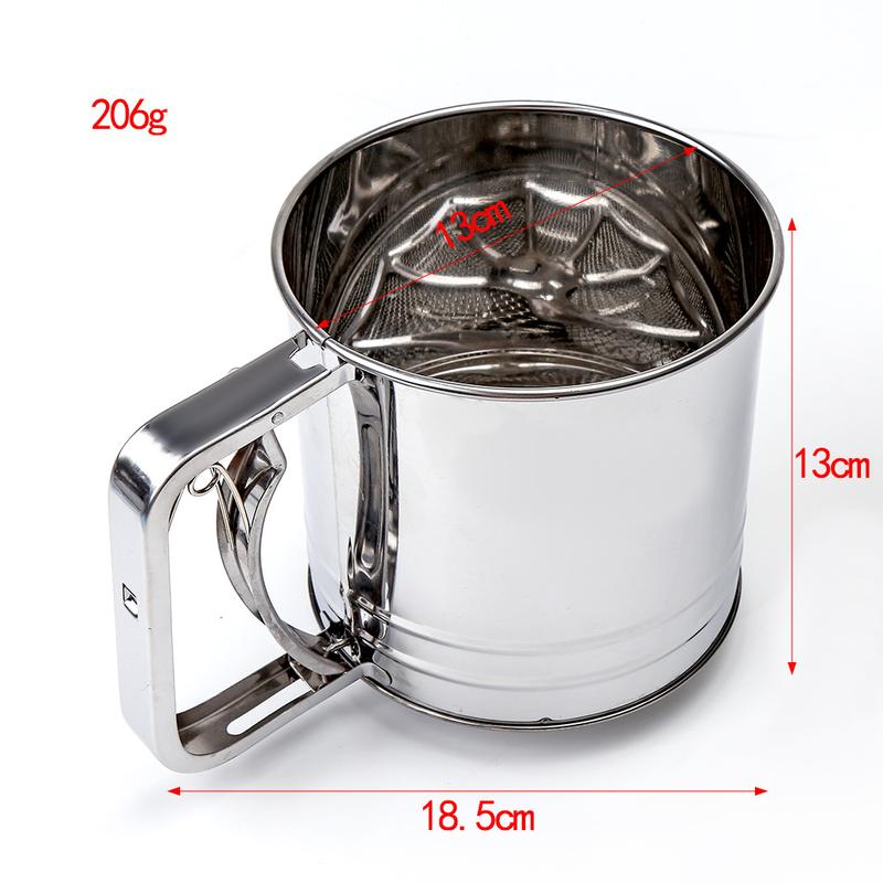 Stainless Steel Flour Sifter Portable Manual Sifter Double-layer ...