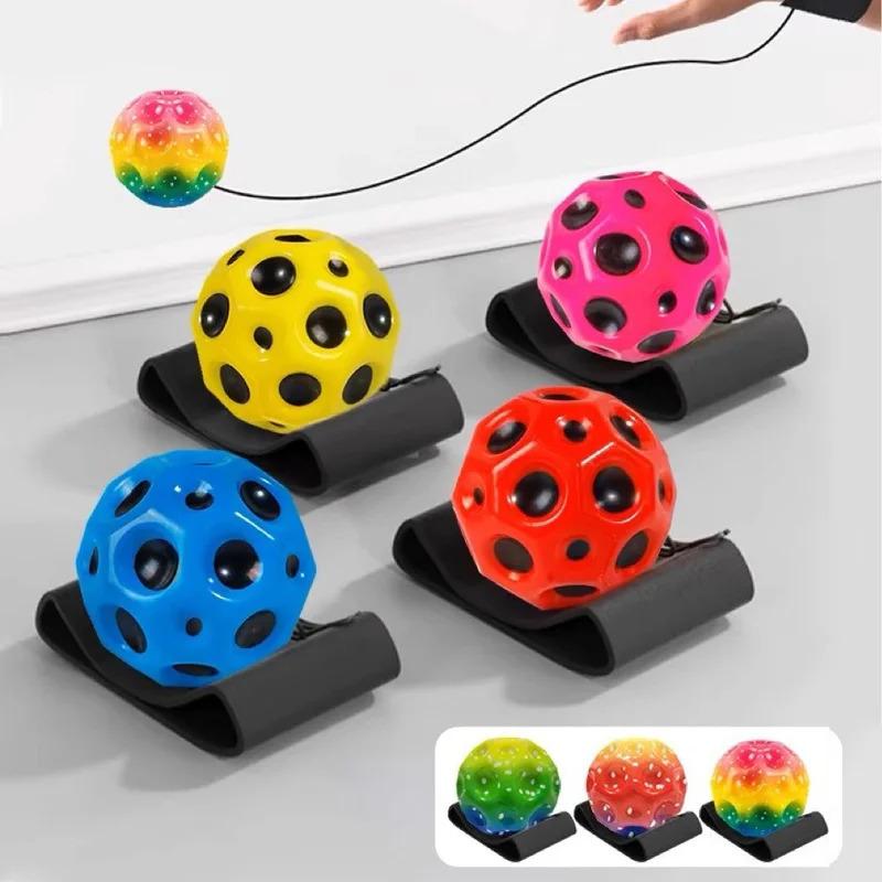 Soft Porous Bouncy Ball Moon Shape Anti-Drop Elastic Ball Indoor ...