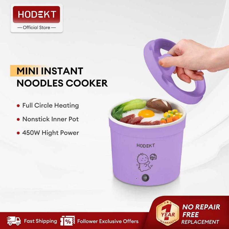 Periuk Elektrik Mini, HODEKT, Kapasiti 1.2L, 300w/500w, Pelbagai ...