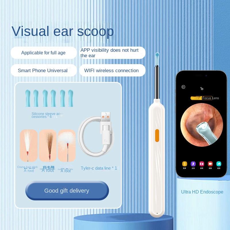 Smart Visual Earpick Wireless HD Fantastic Ear Picker Soft Head ...