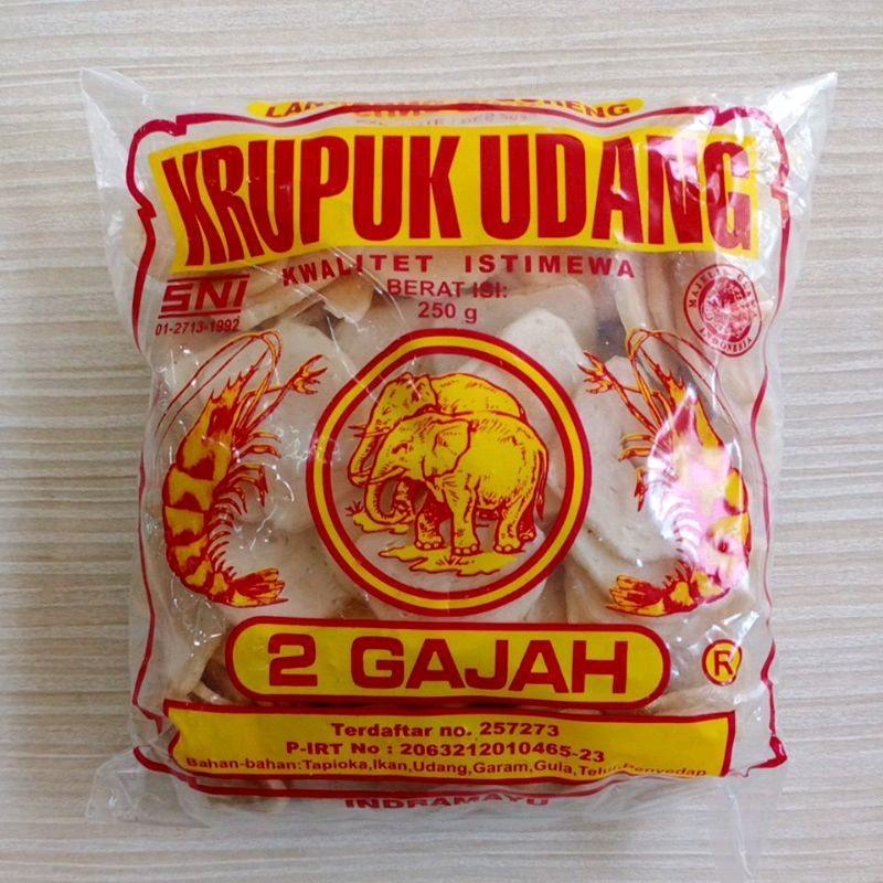 KERUPUK UDANG CAP 2 GAJAH 250 GRAM - Shop | Tokopedia
