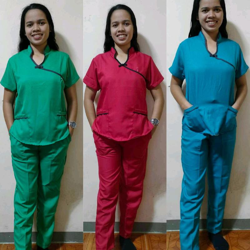 Scrubsuit Chinese Collar W/Pipping (Pitch Twill) - TikTok Shop Philippines