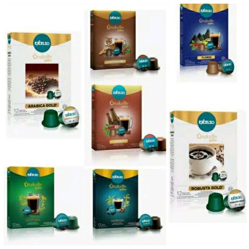 Excelso Unakaffe Kopi Kapsul All Varian 12 Kapsul - Shop | Tokopedia