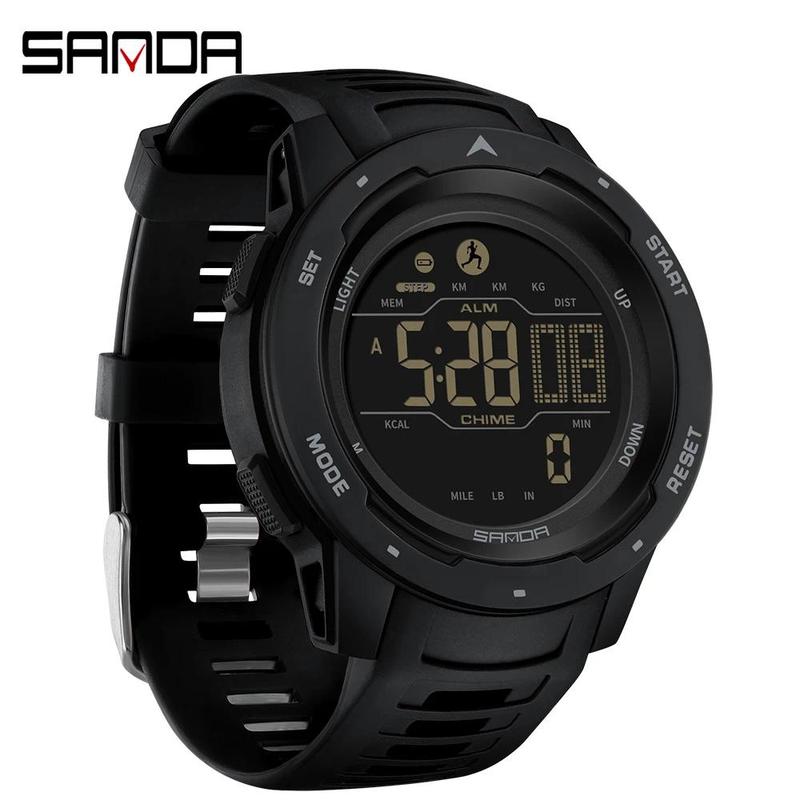 Jam Tangan Lelaki, Jenama SANDA 2145 Masculino, Gaya Sukan, dengan ...