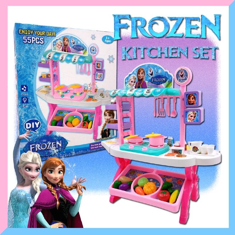 55 PCS FROZEN KITCHEN TOYS SET WITH SOUND AND LIGHT Pretend Play ...