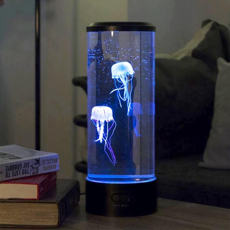 LED Color-Changing Jellyfish Lava Lamp Mini Aquarium Simulation ...