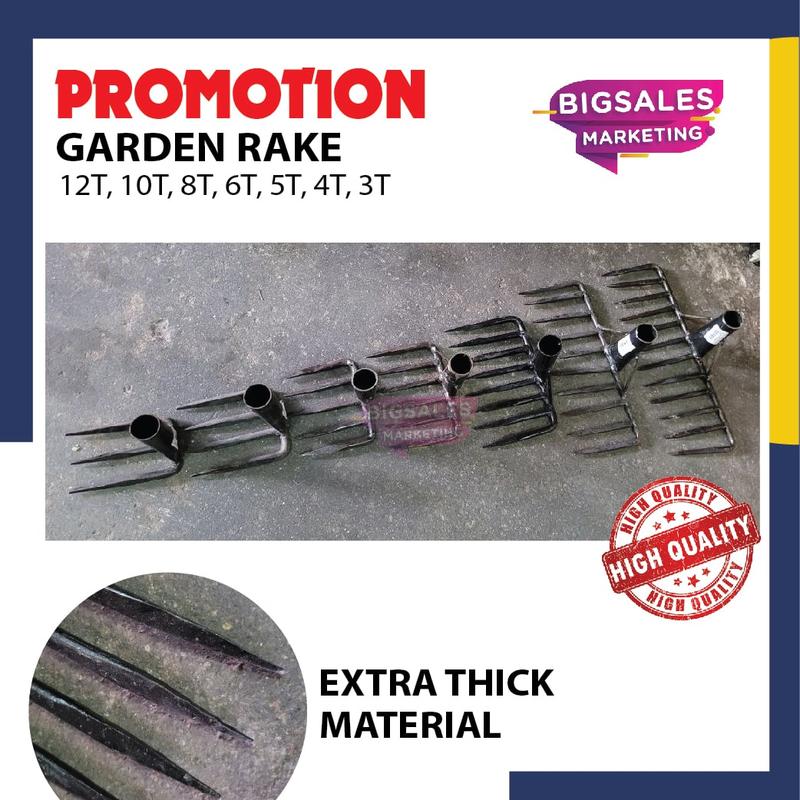 BIGSALES Heavy Duty Extra Thick Black Garden Rake / Cakar Besi - TikTok ...