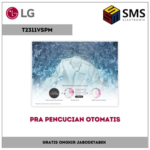 LG MESIN CUCI T2311VSPM TOP LOADING 11 Kg SMART INVERTER LGT23 ...