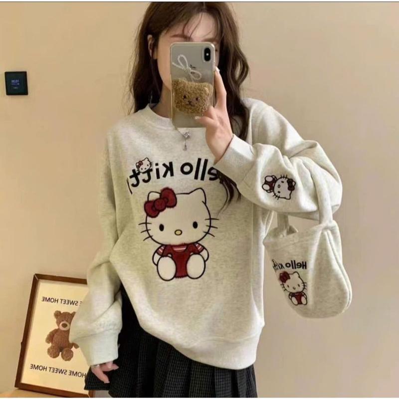 Áo Sweater nỉ dài tay ,áo nỉ form rộng kèm túi in hình hello - TikTok ...
