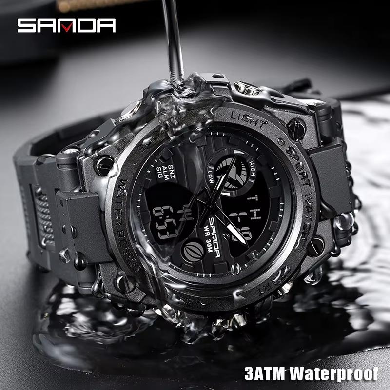 Jam Tangan Digital Lelaki, SANDA 739G, Jam Tangan Sukan Tentera ...