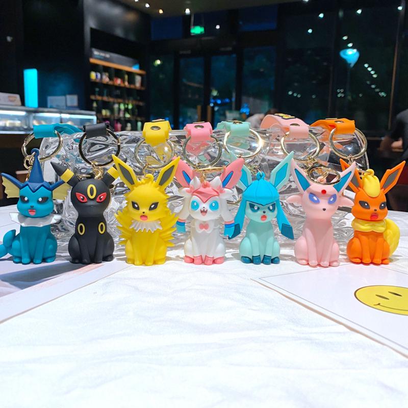 Pokemon Keychains Pikachu Creative Anime Cartoon Key Chain Ornaments ...