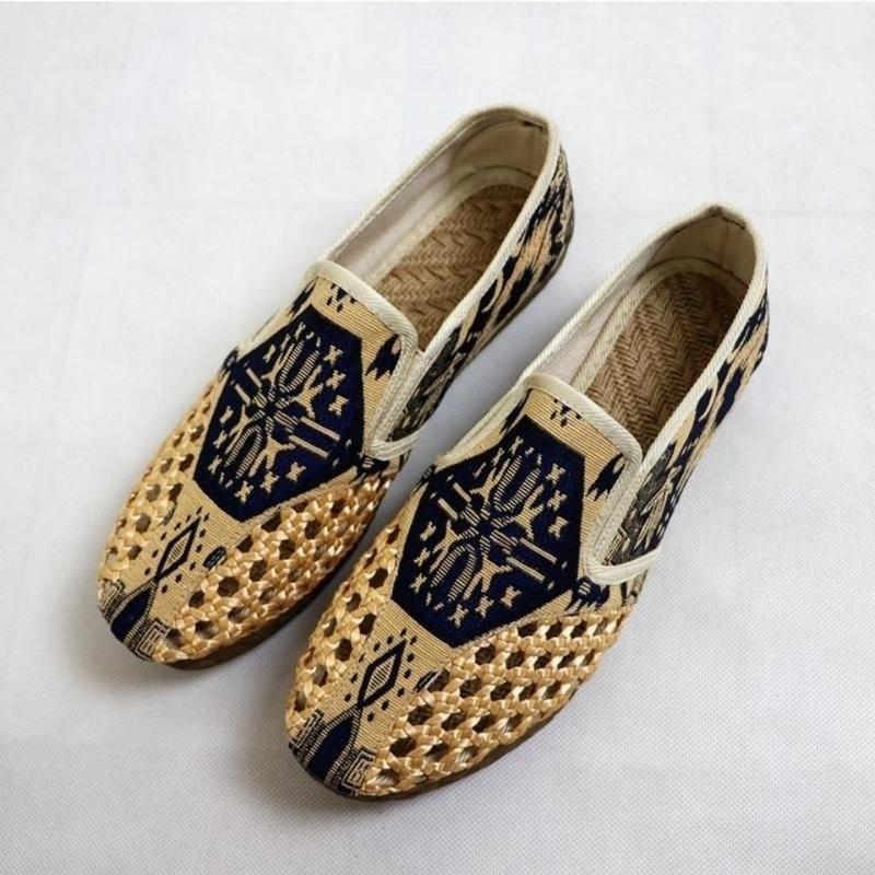 Ethnic Style Hollow-out Imitation Straw Shoes Summer Breathable ...