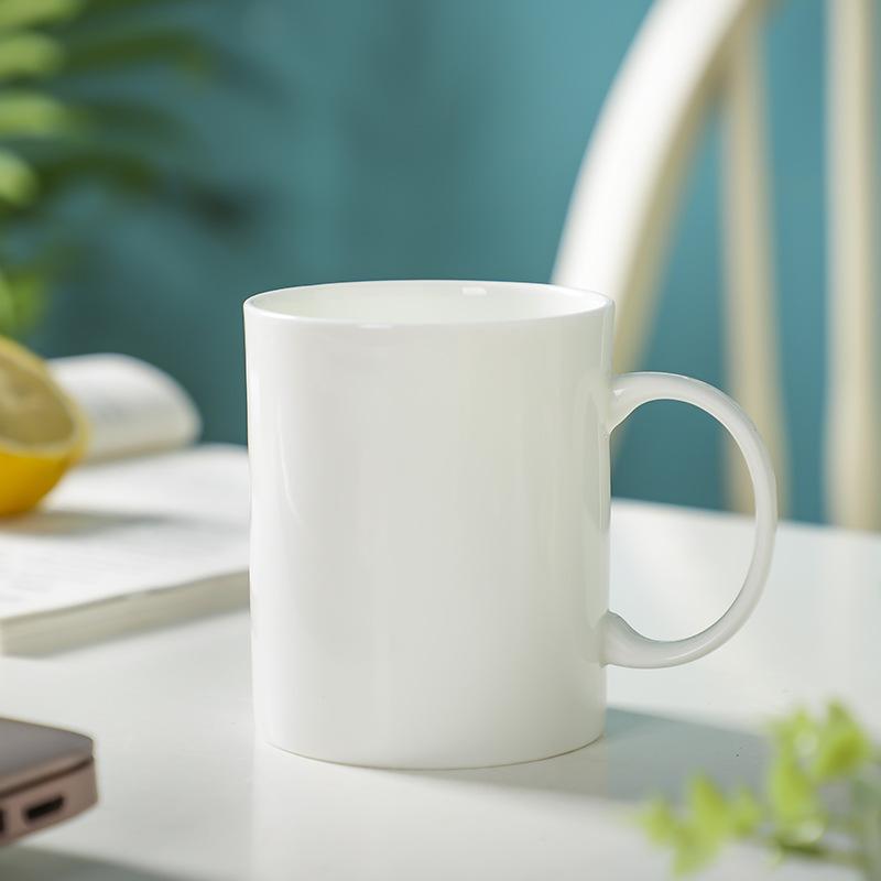 White C Handle Ceramic Mug Hotel Bone China Coffee Cup Breakfast ...