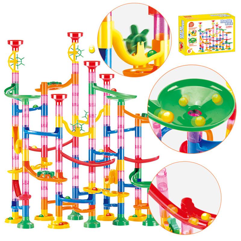 DIY Construction Marble Run Race Track Building Blocks Kids 3D - TikTok ...