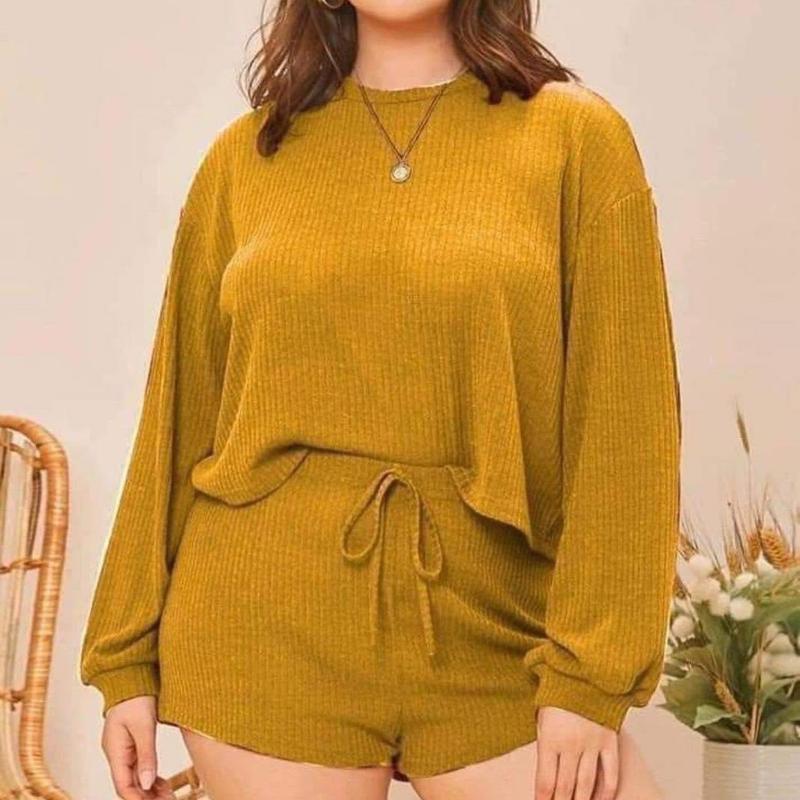 P/S Trendy Knitted Coordinates Plain Long Sleeve Basic Womenswear ...