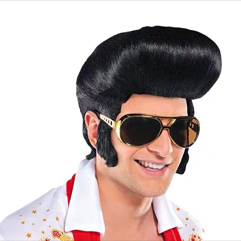 Rambut Palsu Cosplay, Penyanyi Rock Presley, Sesuai untuk Pesta ...